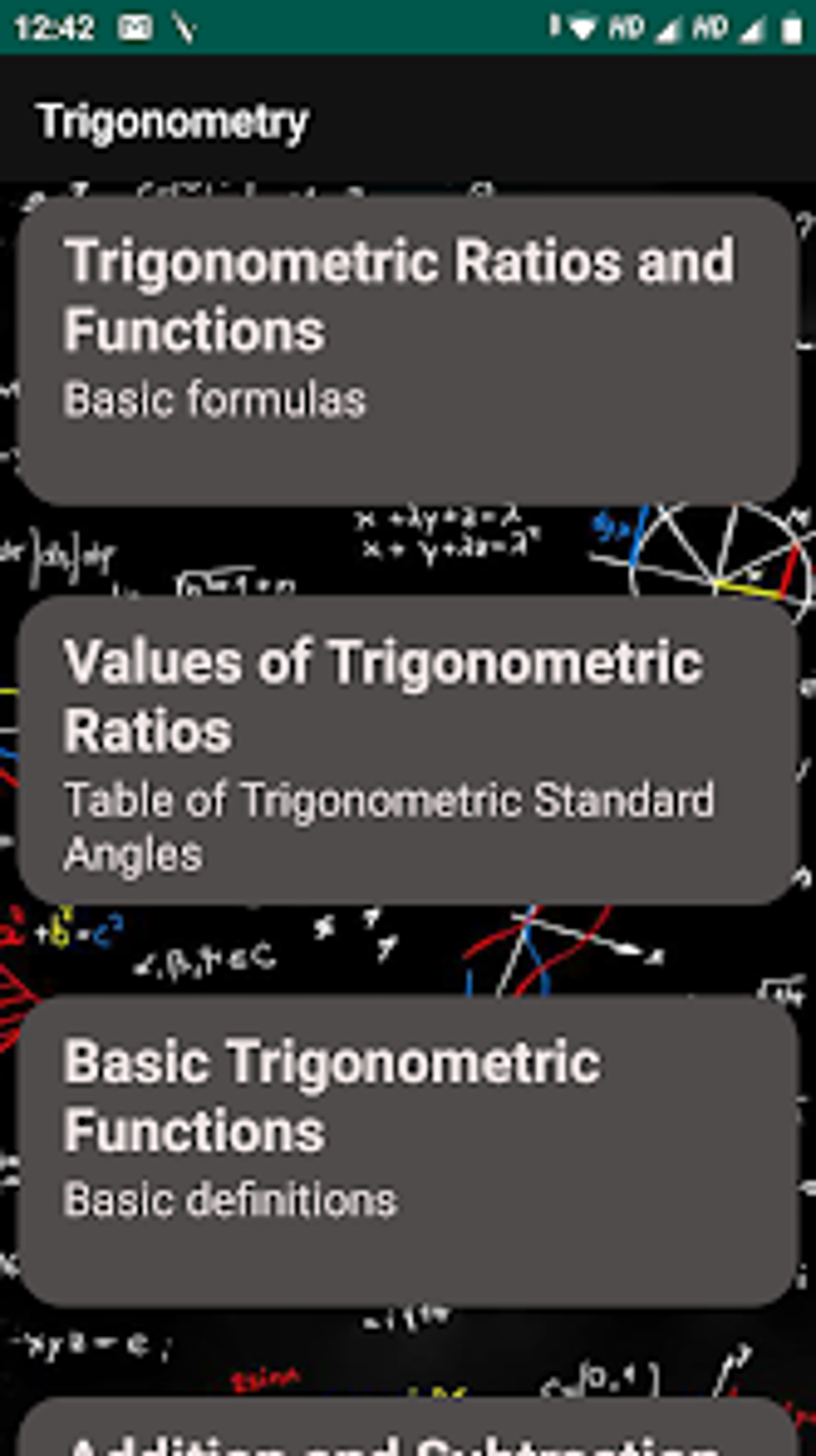 Learn Trigonometry Formulas for Android - Download Learn Trigonometry Formulas for Android - Download
