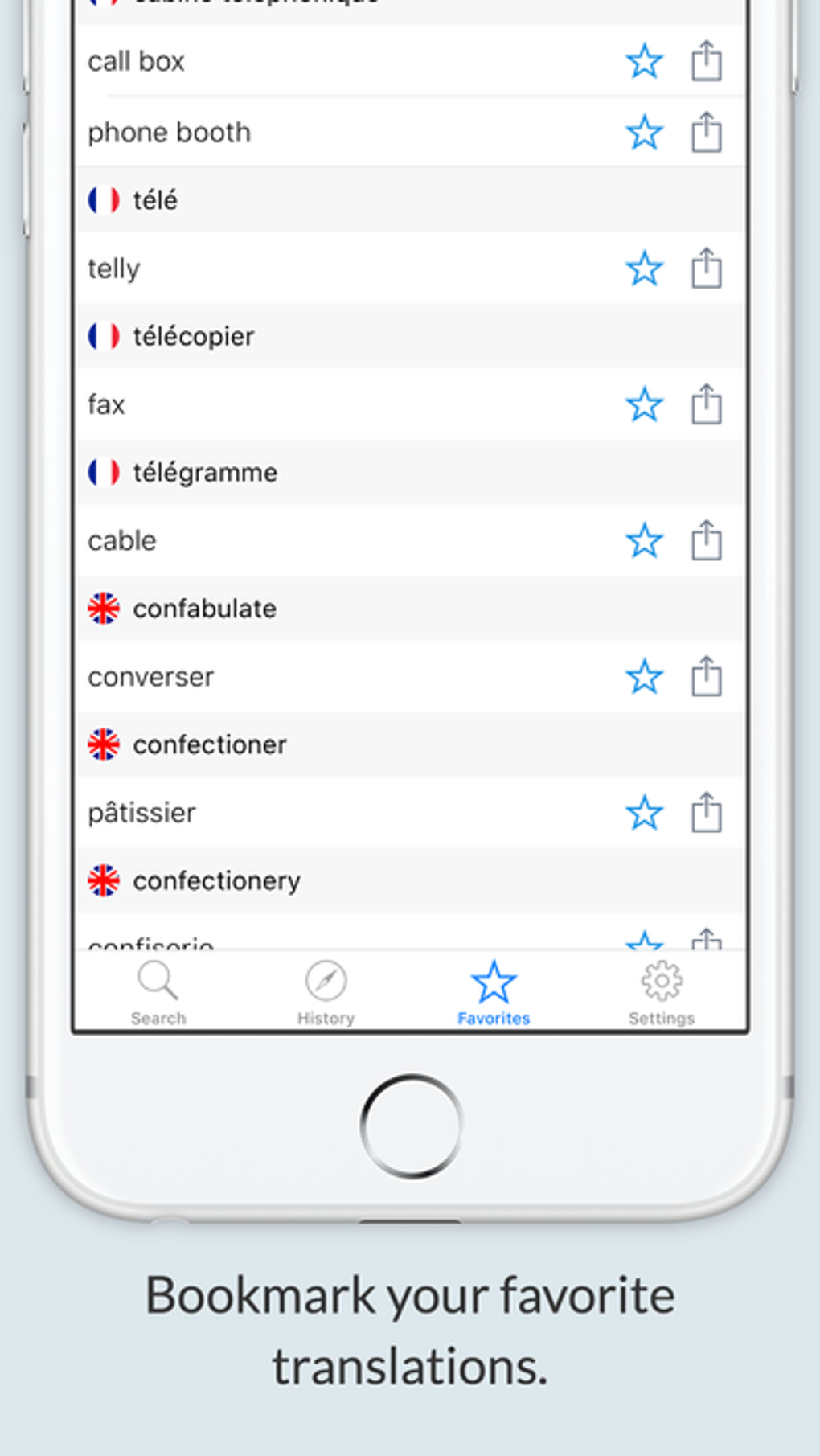 English-French Dictionary para iPhone - Descargar