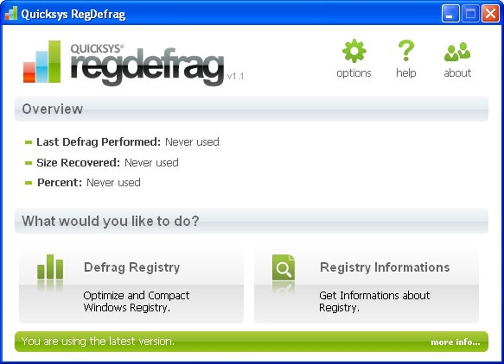 Quicksys RegDefrag - Download