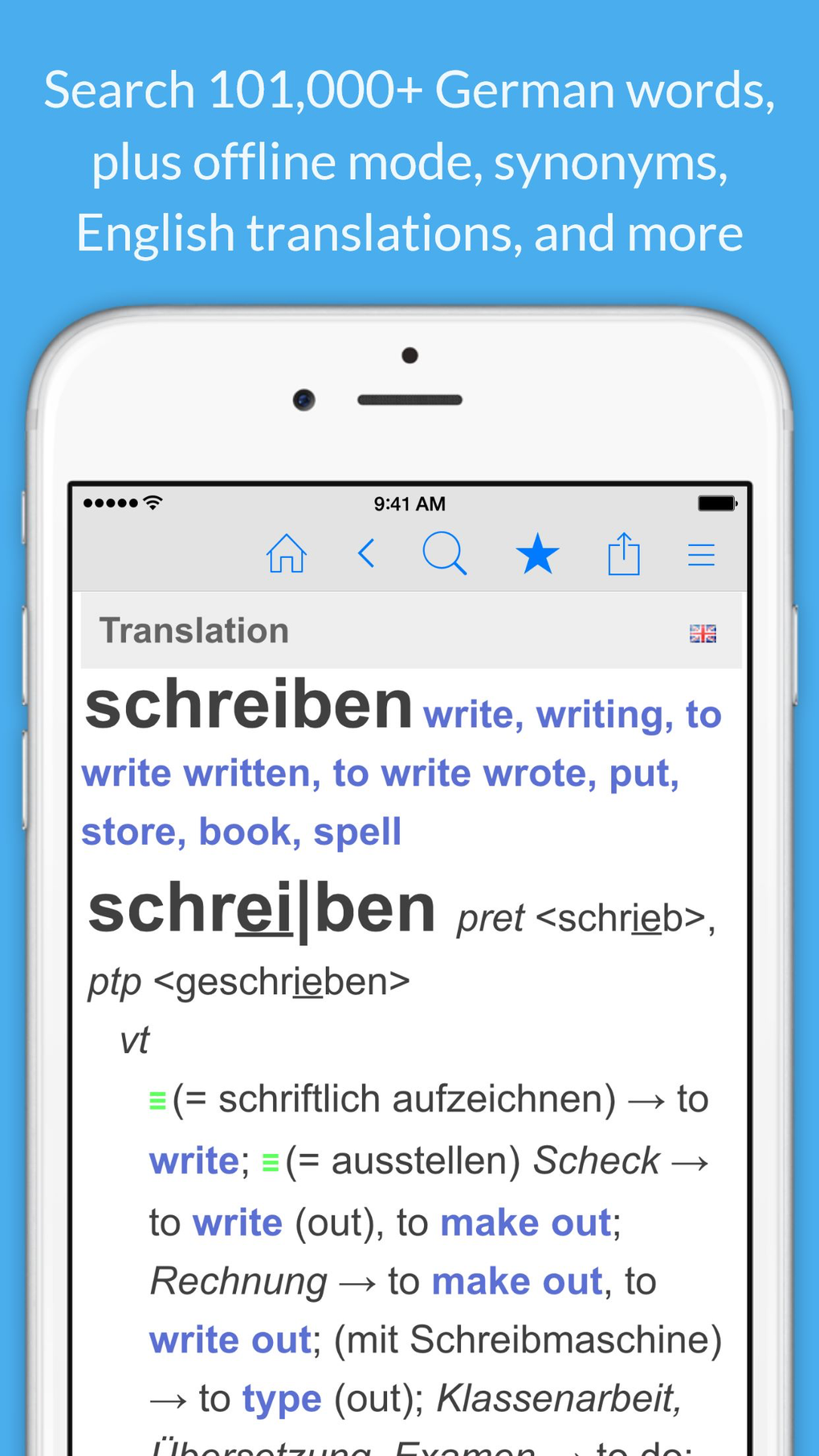 German Dictionary Thesaurus para iPhone - Descargar