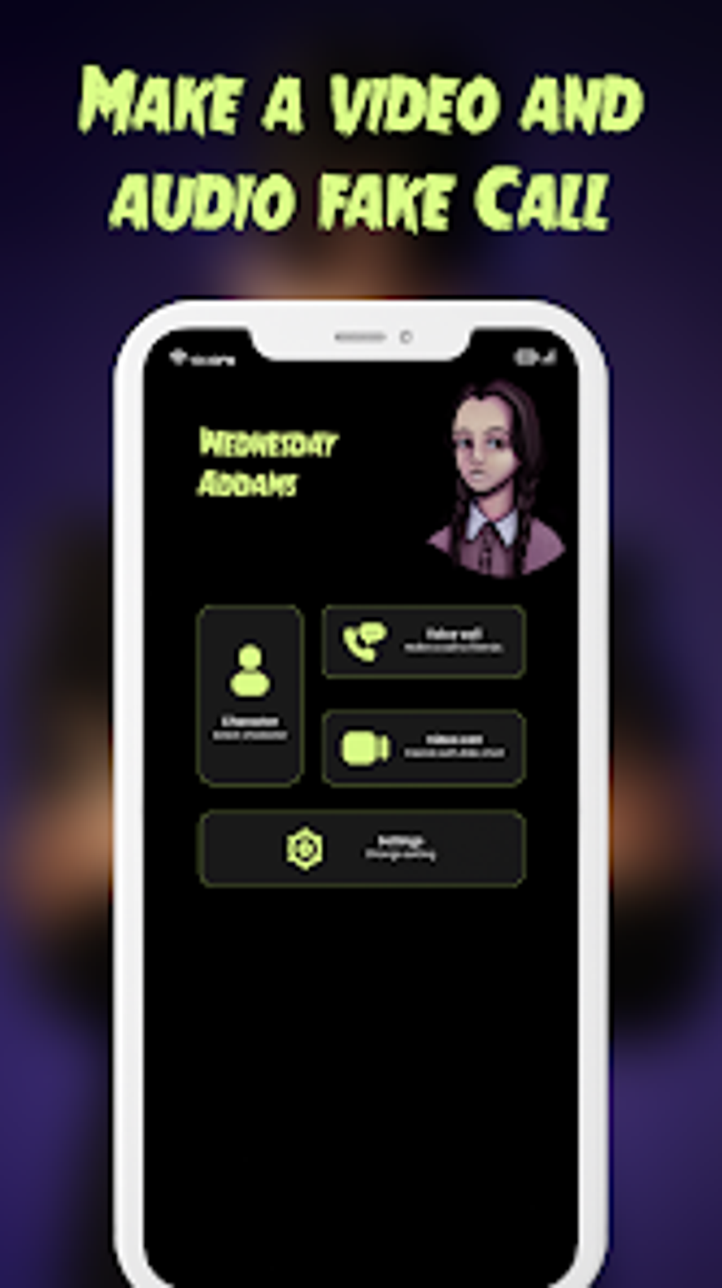 Fake call for Wednesday Addams für Android - Download