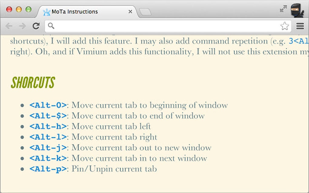 MoTa para Google Chrome - Extensión Descargar
