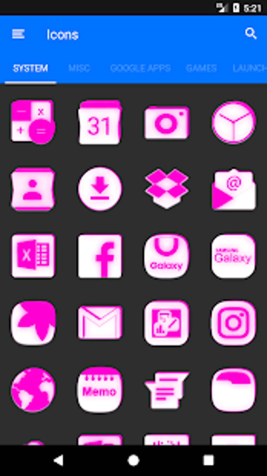 Inverted White and Pink Icon Pack Free per Android - Download