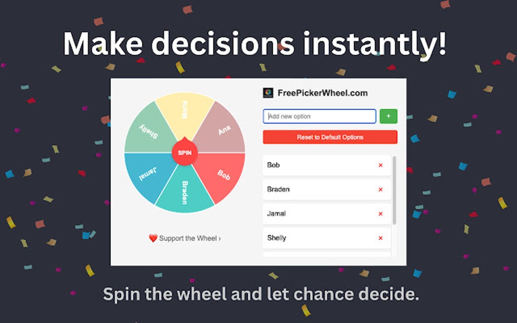 Free Picker Wheel para Google Chrome - Extensión Descargar
