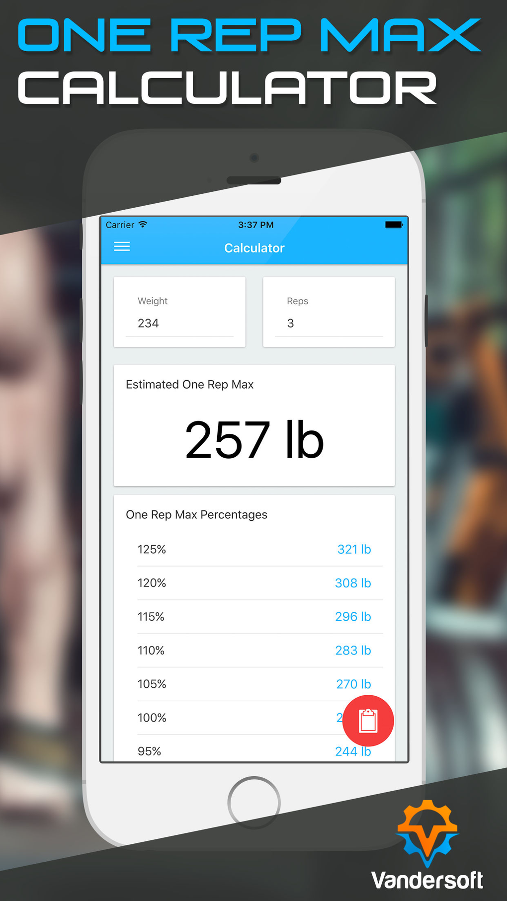One Rep Max Calculator - 1RM Lift Log for iPhone - Download