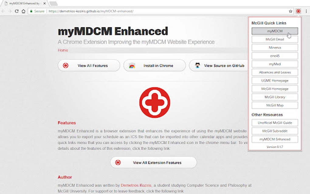 MDCM Quick Links for Google Chrome - Extension Download