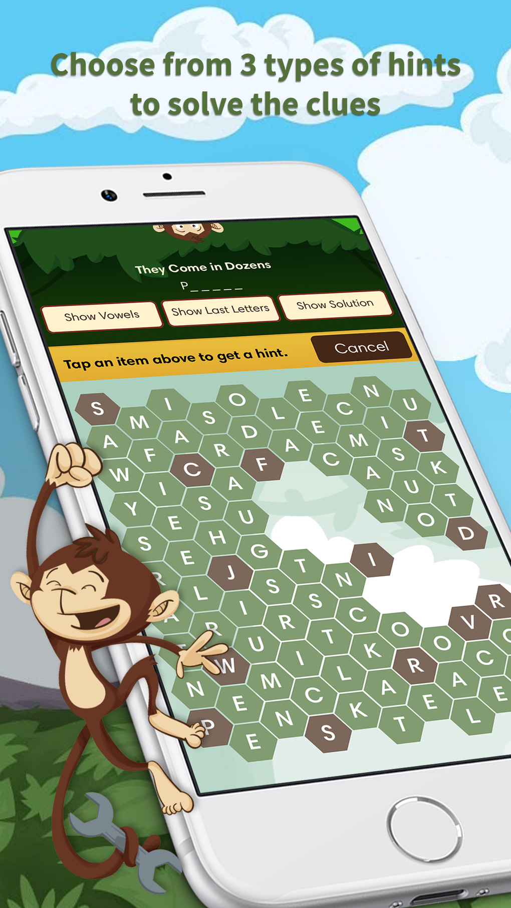Monkey Wrench - Word Search for iPhone - Download