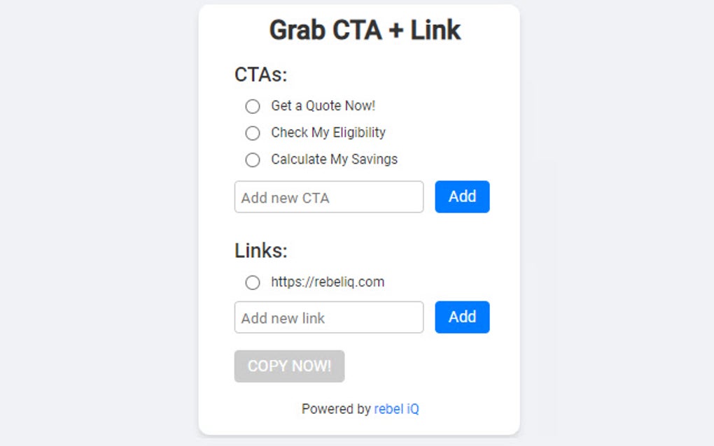 Grab CTA + Link for Google Chrome - Extension Download
