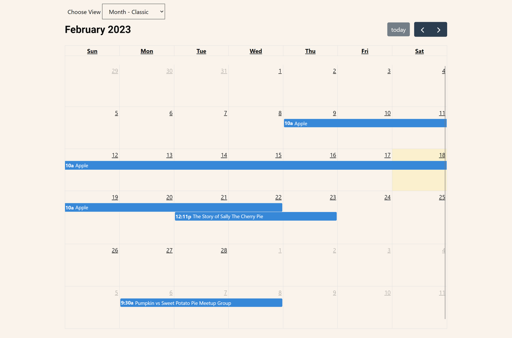 WordPress 용 Events Calendar Made Simple Pie Calendar - 다운로드