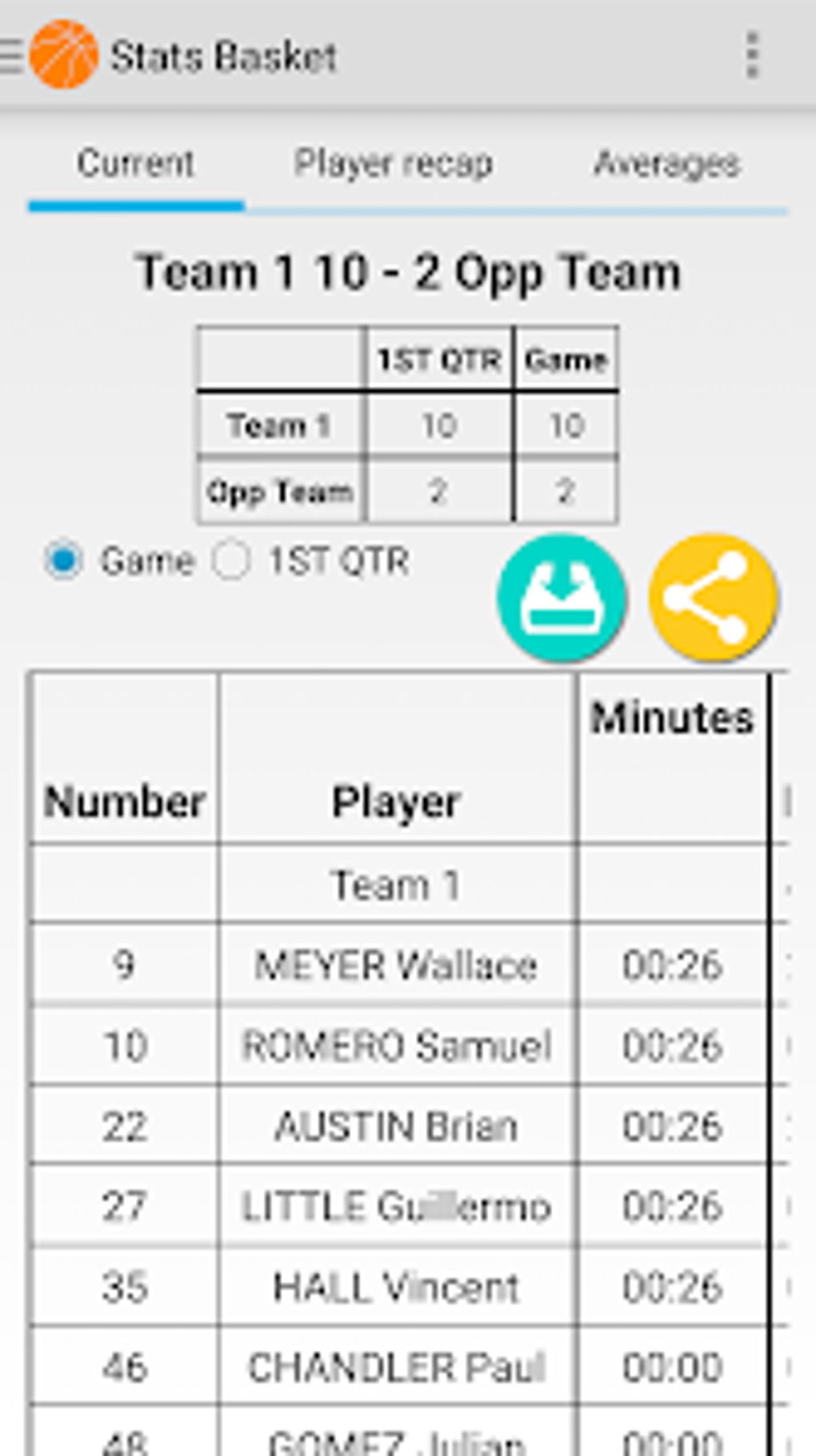 Basketball stats para Android - Download