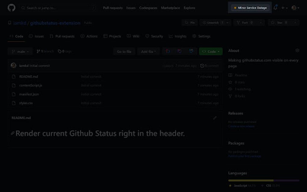 Github Status Monitor para Google Chrome - Extensión Descargar