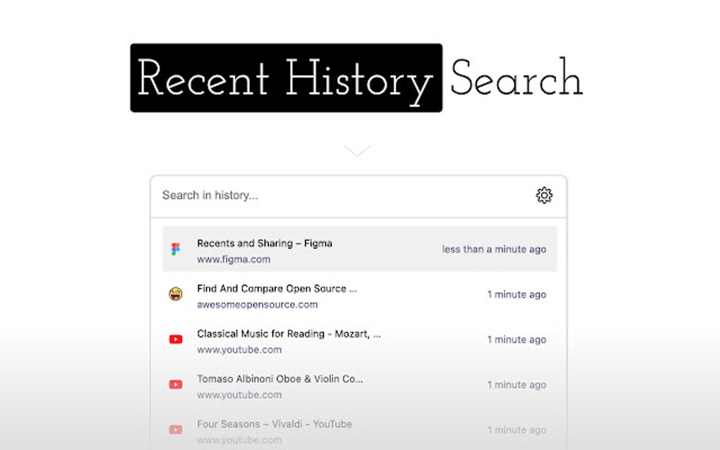 Recent history search cho Google Chrome - Tiện ích mở rộng Tải về