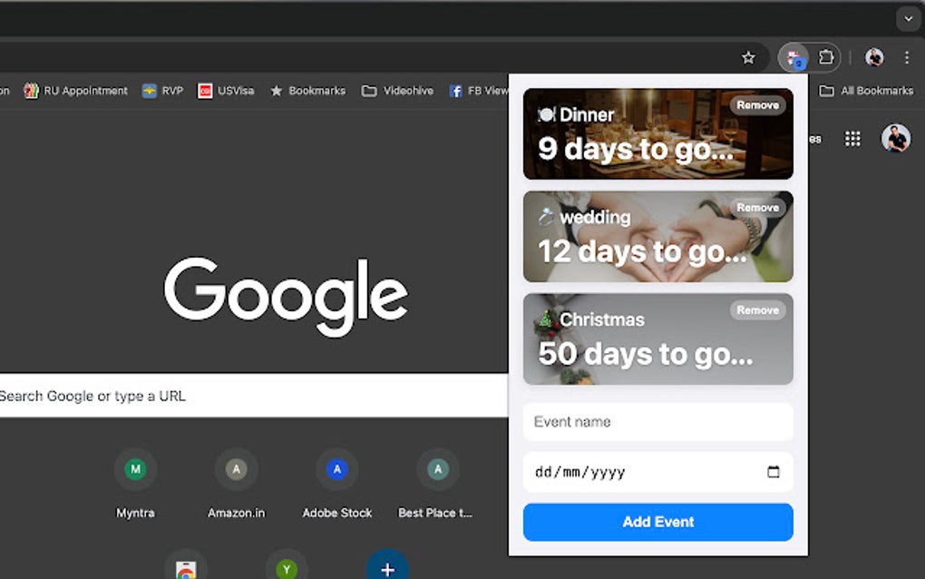 Days to go - Countdown para Google Chrome - Extensión Descargar