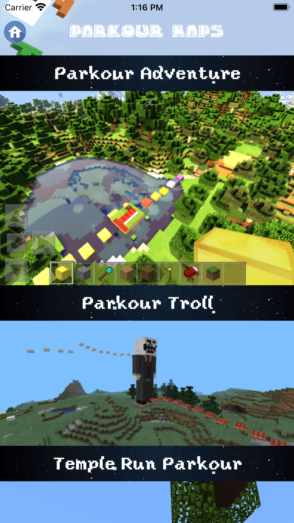 Parkour Maps Addon สำหรับ iPhone - ดาวน์โหลด