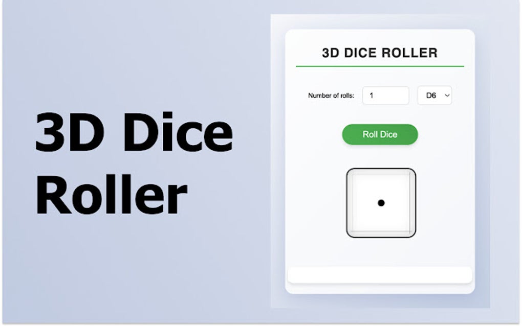 3D Dice Roller for Google Chrome - Extension Download