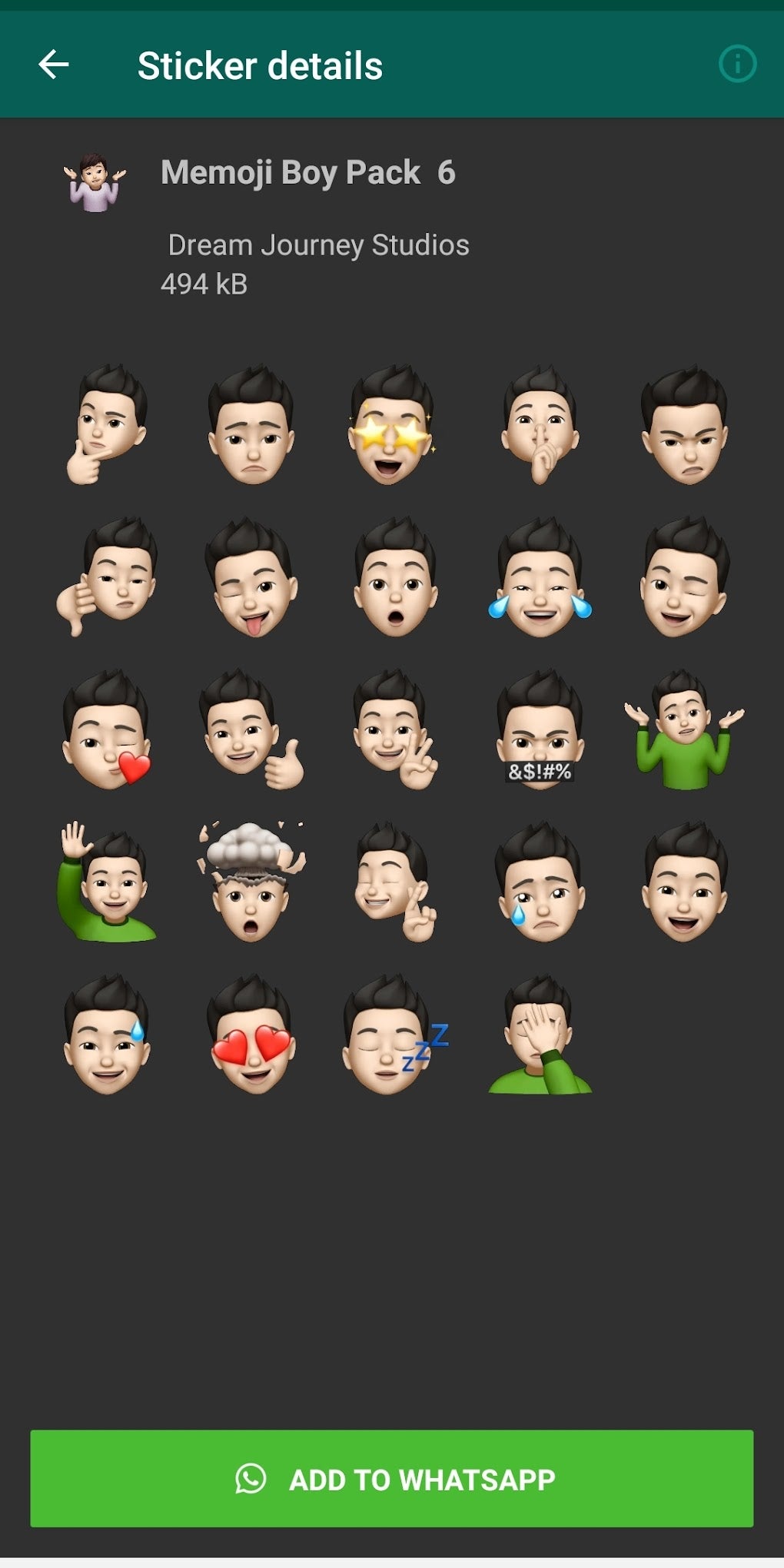 Memoji Stickers For WhatsApp Memoji Boy Stickers cho Android - Tải về