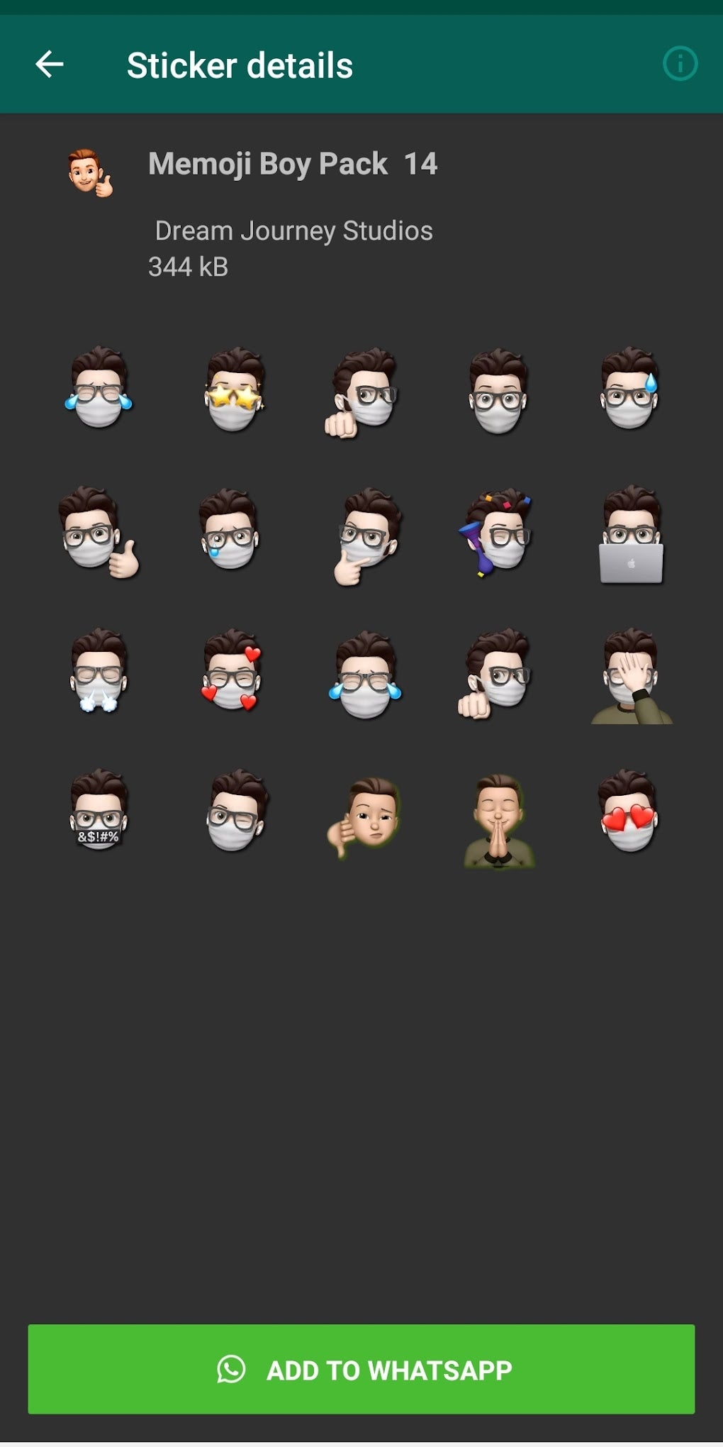 Memoji Stickers For WhatsApp Memoji Boy Stickers cho Android - Tải về