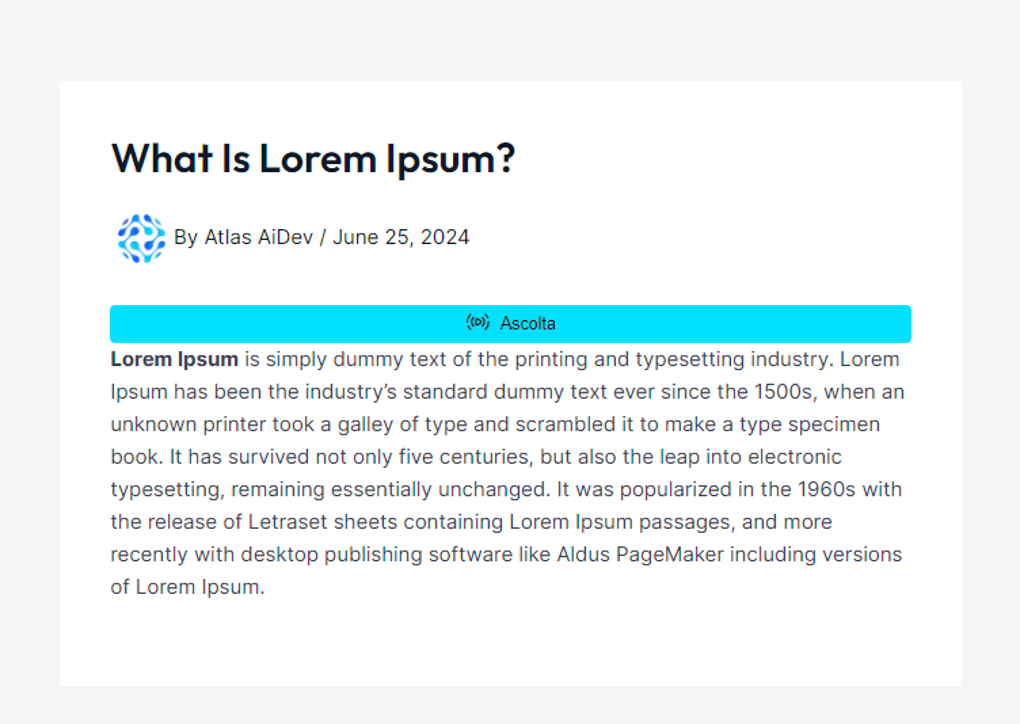 Text To Speech TTS Accessibility for WordPress - Download