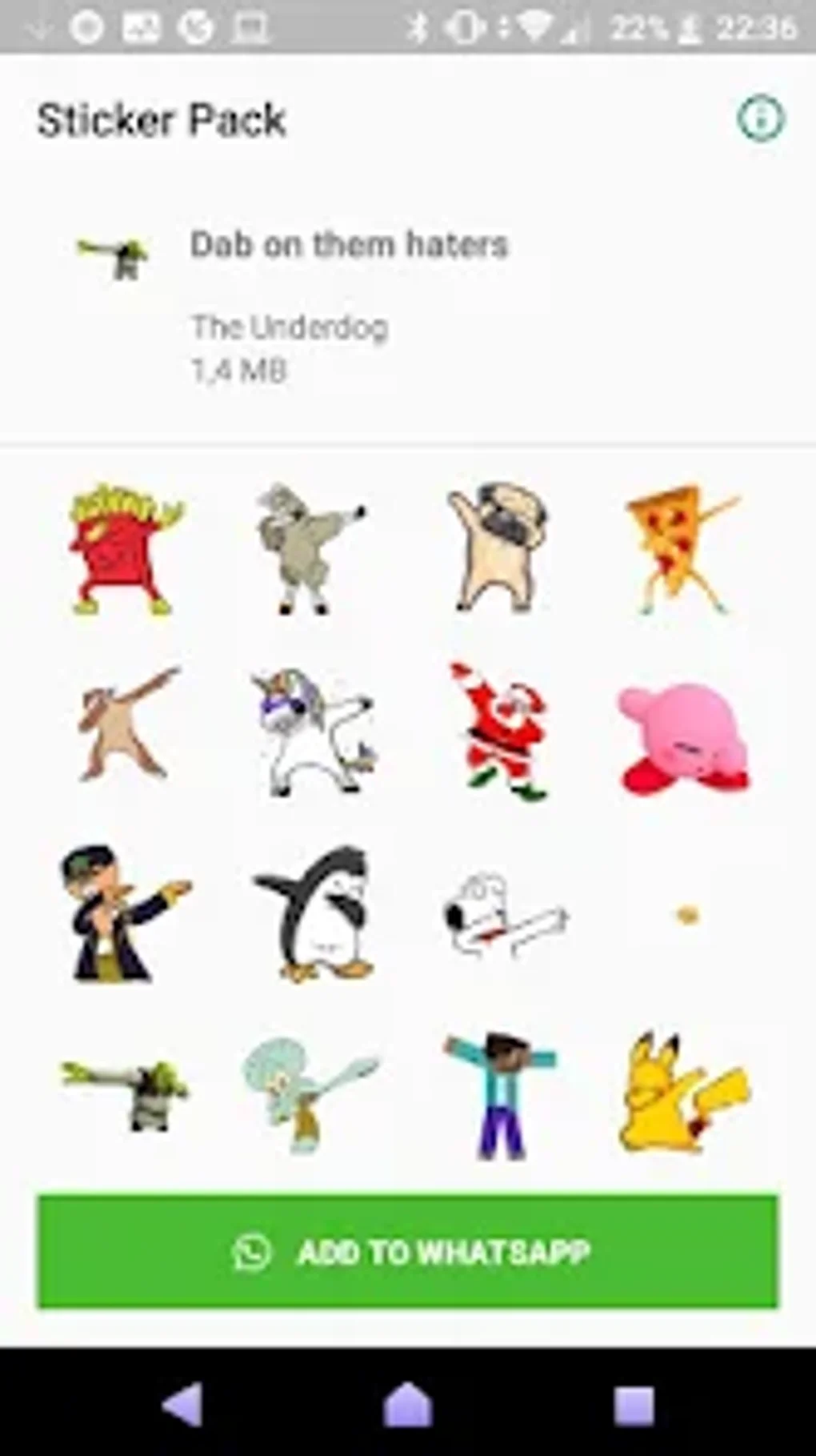 WAStickerApps Dabbing Stickers para Android - Descargar