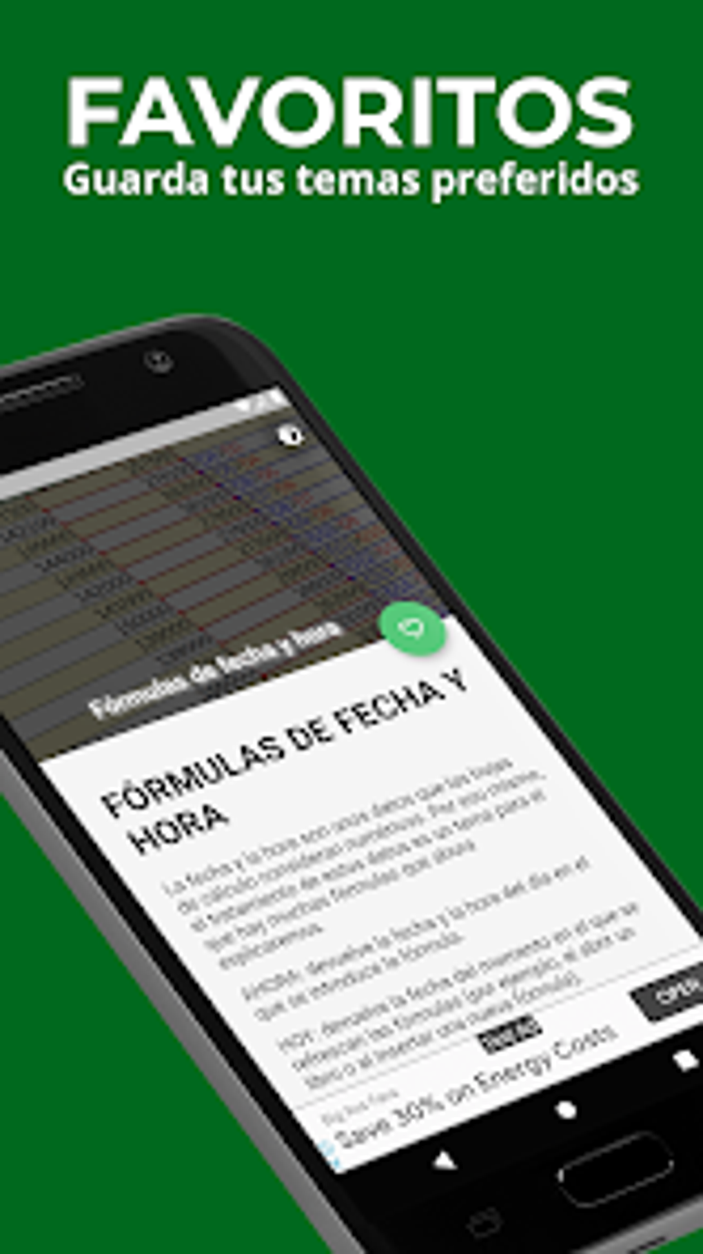 Formulas Hoja de calculo para Android - Descargar Formulas Hoja de calculo para Android - Descargar