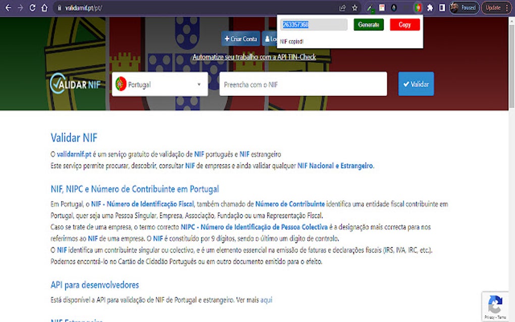 Easy NIF Google Chrome 용 - 확장 프로그램 다운로드