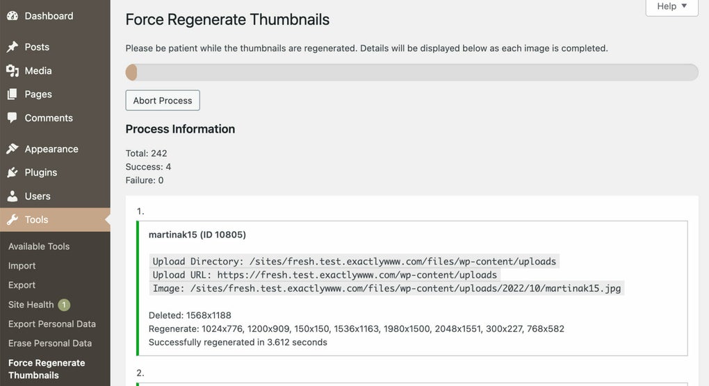 Force Regenerate Thumbnails para WordPress - Descargar