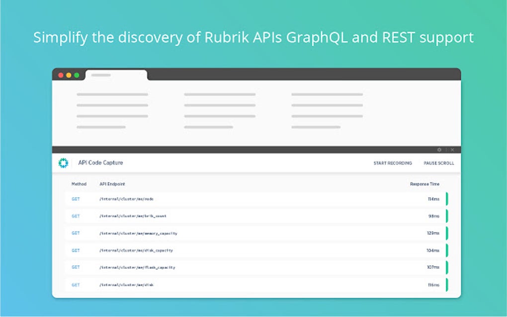 Rubrik API Code Capture for Google Chrome - Extension Download