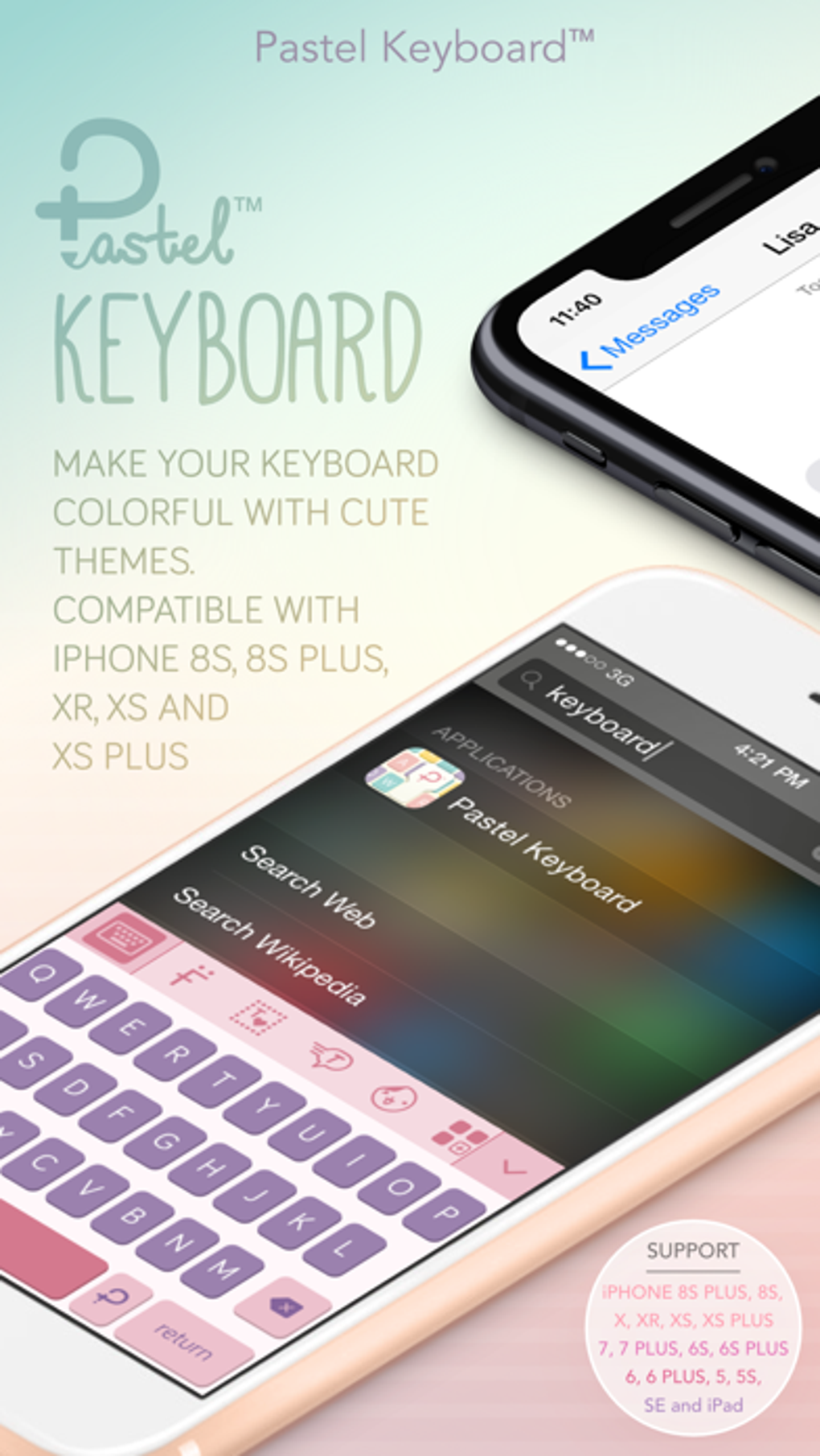Pastel Keyboard Themes Color per iPhone - Download