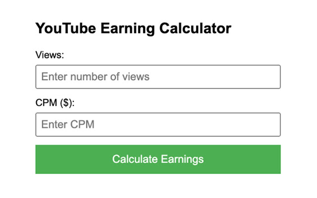 YouTube Earning Calculator for Google Chrome - Extension Download