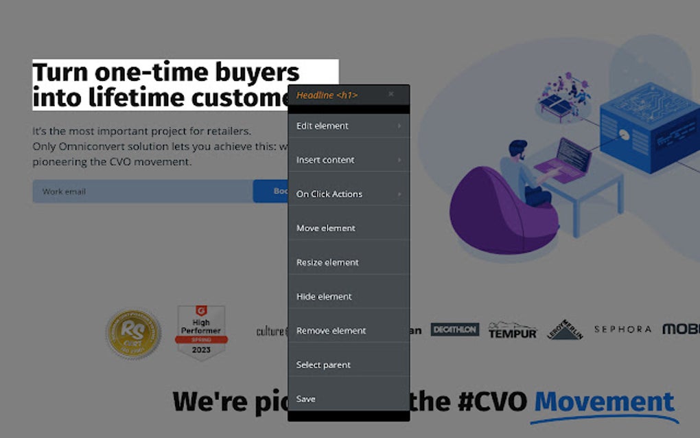 Omniconvert Explore A/B Editor cho Google Chrome - Tiện ích mở rộng Tải về