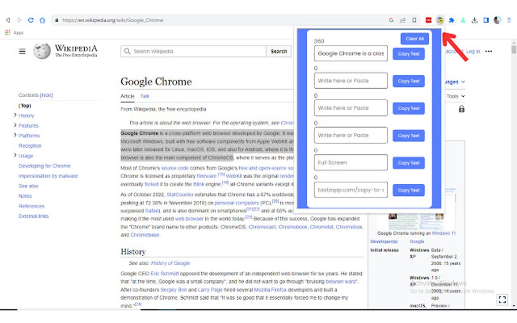 Copy to Clipboard สำหรับ Google Chrome - ส่วนขยาย ดาวน์โหลด
