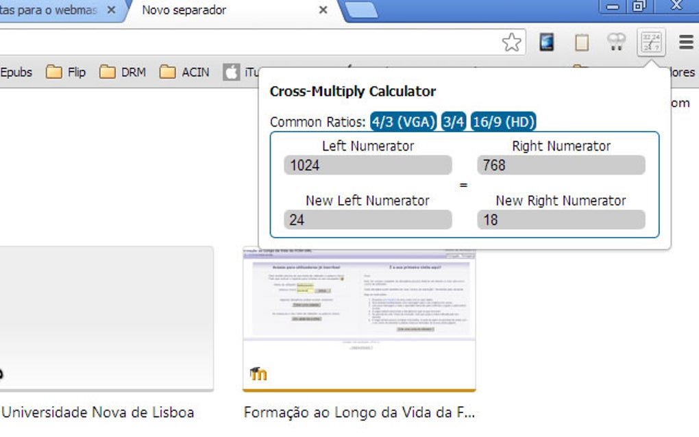 Cross Multiply Calculator para Google Chrome - Extensión Descargar