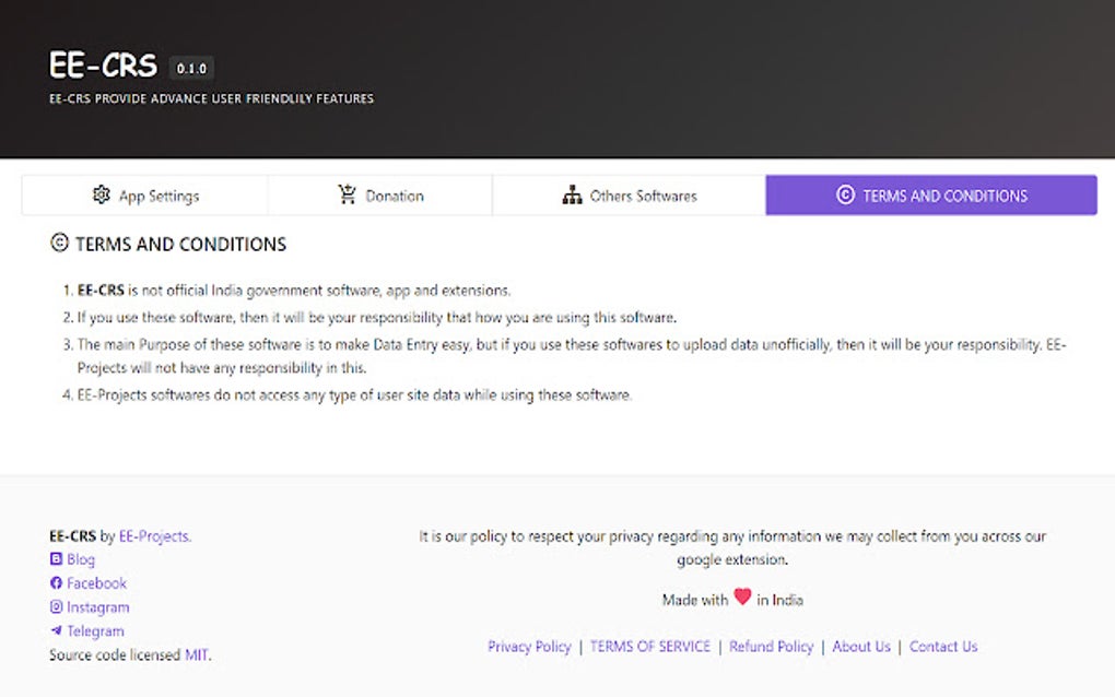 EE-CRS Extension for Google Chrome - Extension Download