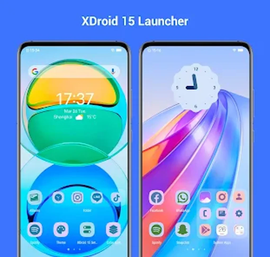 XDroid 15 Launcher สำหรับ Android - ดาวน์โหลด