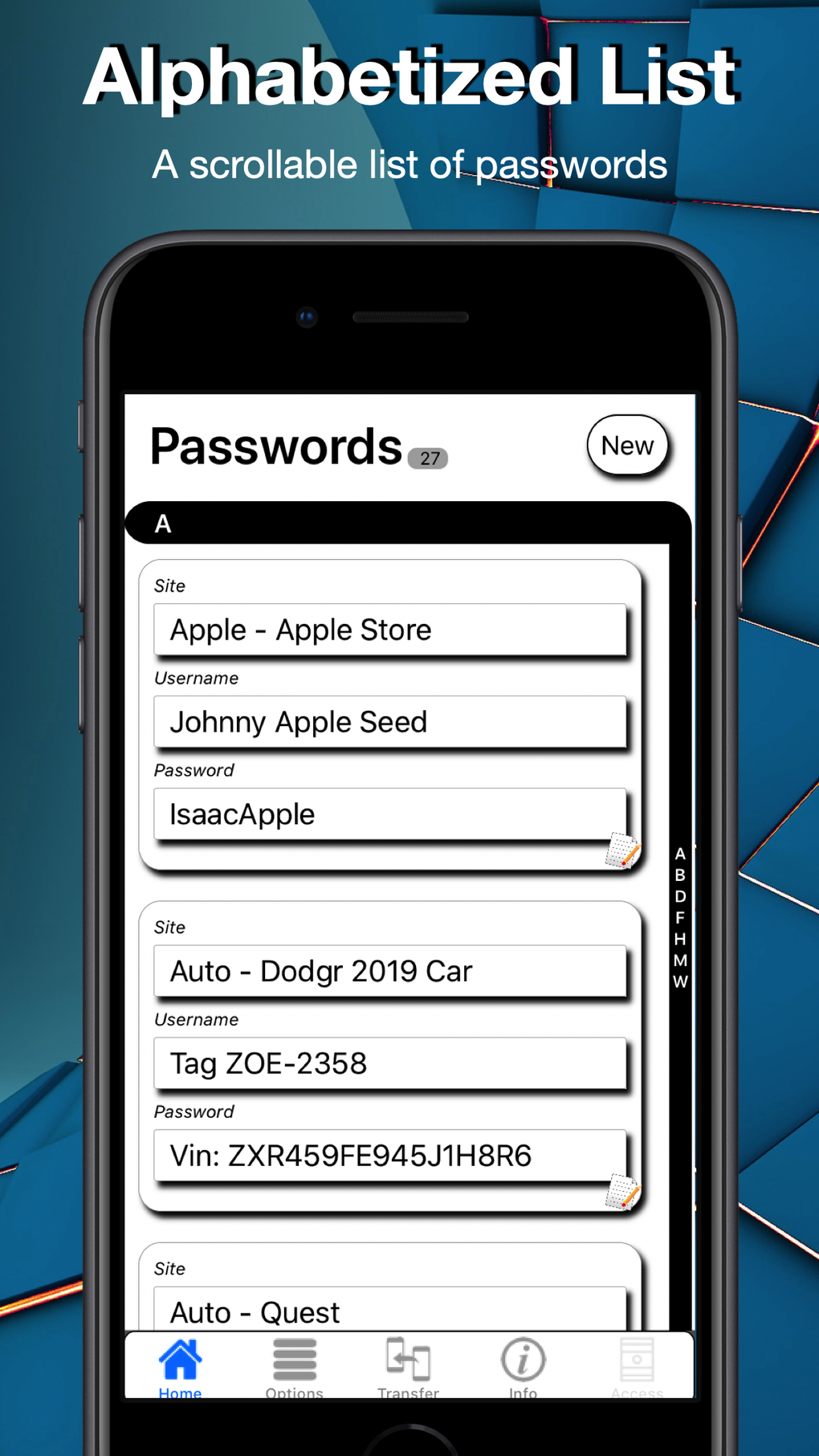 Simple Password List para iPhone - Descargar