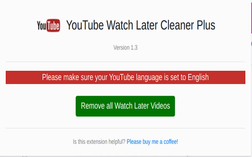 YouTube Watch Later Cleaner Plus cho Google Chrome - Tiện ích mở rộng Tải về