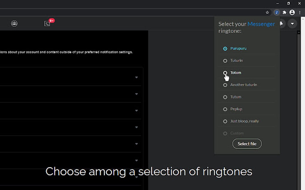 Ring a ton - A Messenger ringtone customizer para Google Chrome ...