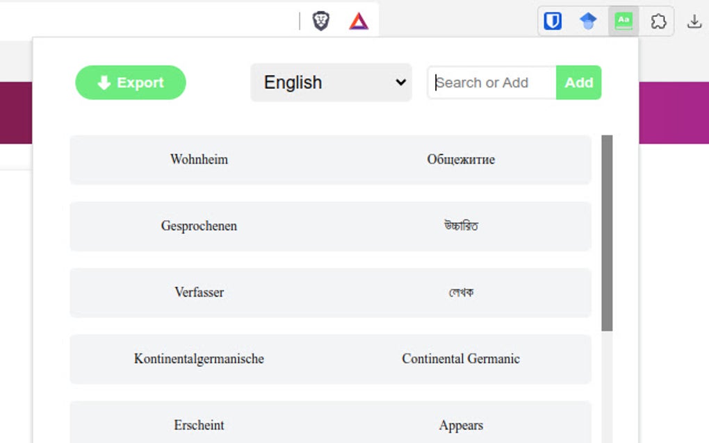 Anki Vocabulary for Google Chrome - Extension Download