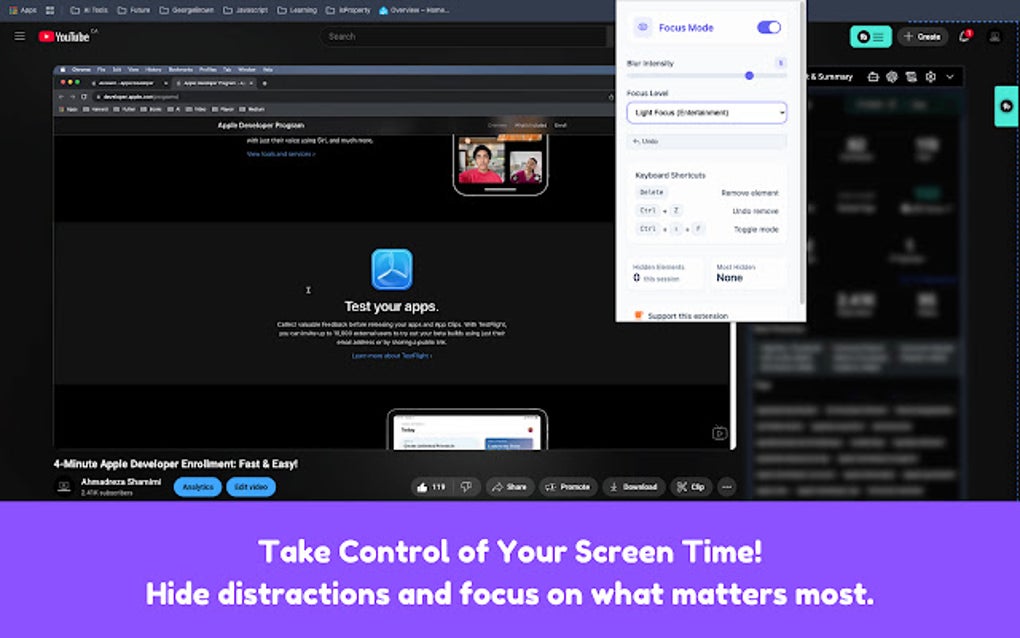 YouTube Focus Mode para Google Chrome - Extensión Descargar