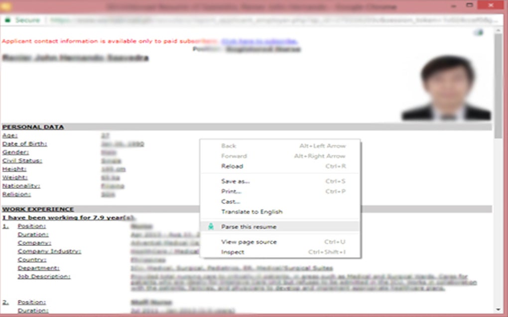 MyRA Resume Parser for Google Chrome - Extension Download