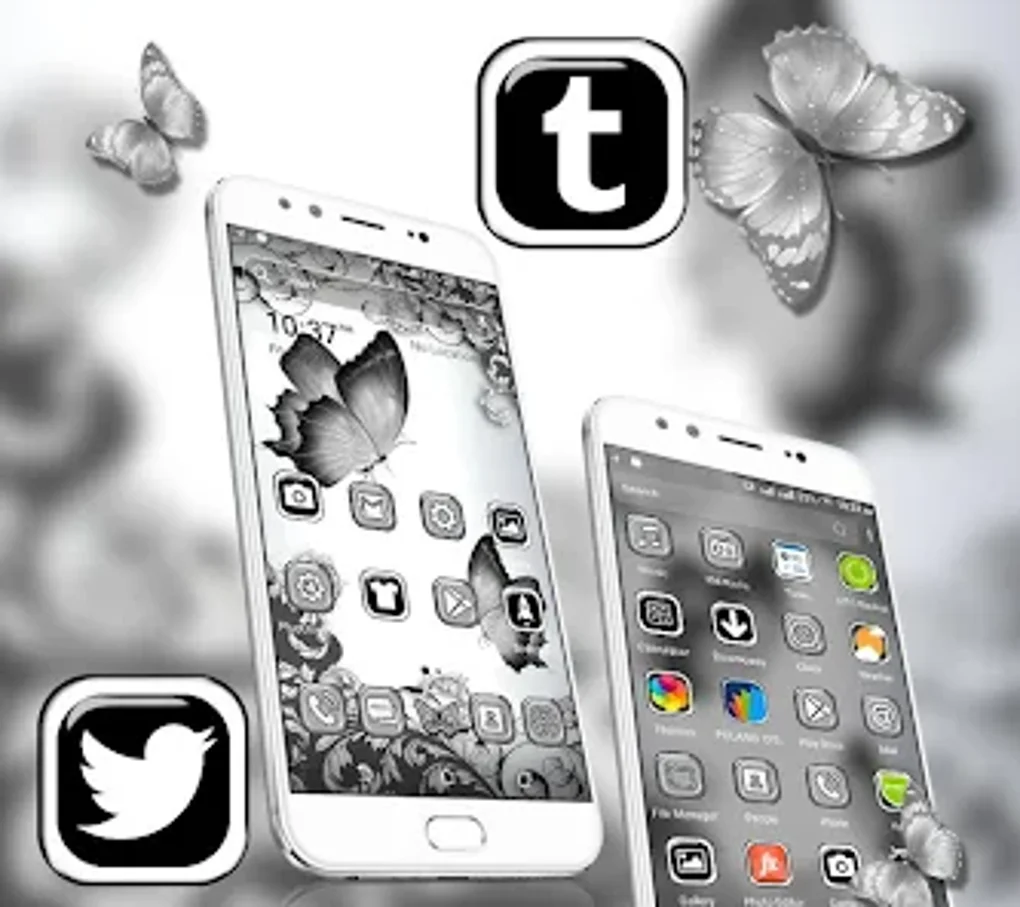 White Butterfly Launcher for Android - Download