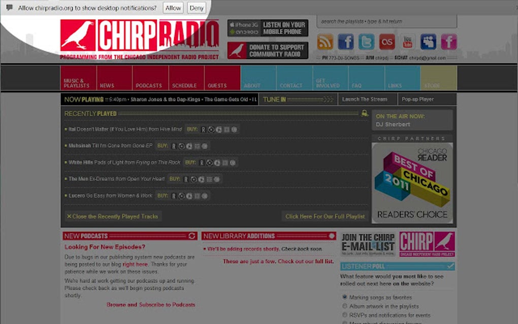 Chirp Radio Desktop Notifications for Google Chrome - Extension Download