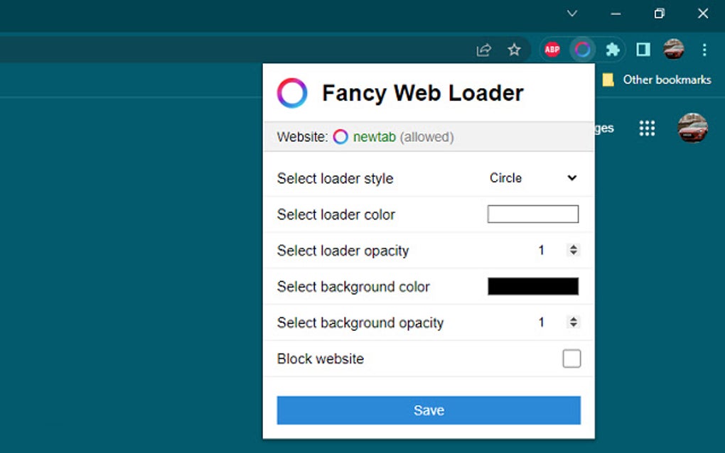 Fancy Web Loader for Google Chrome - Extension Download