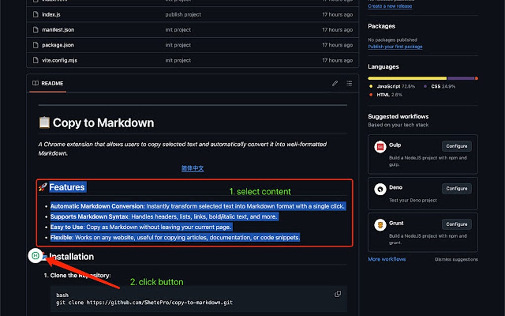 Copy To Markdown для Google Chrome - Расширение Скачать