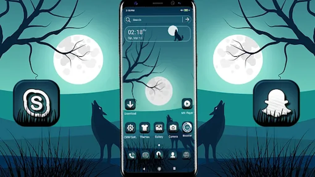 Full Moon Wolf Theme for Android - Download