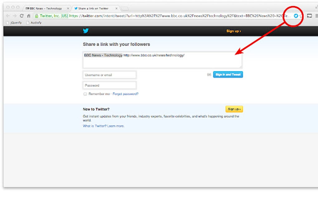 Tweet The Page for Google Chrome - Extension Download