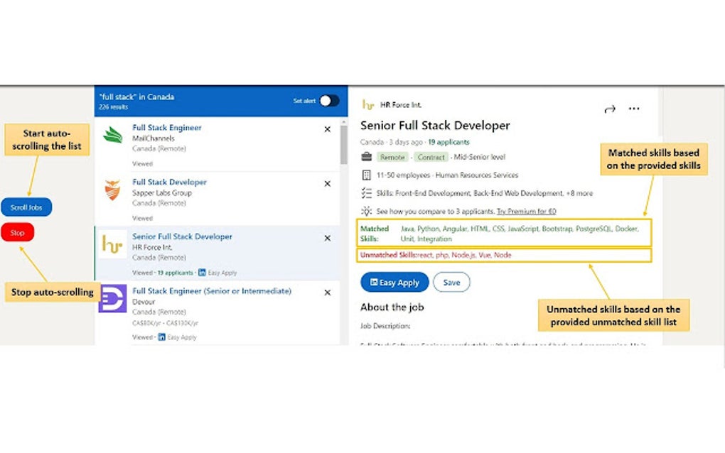LinkedIn Smart Job Matcher for Google Chrome - Extension Download