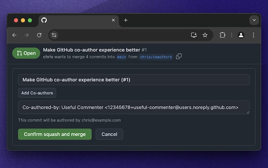Better GitHub Co-Authors Google Chrome 용 - 확장 프로그램 다운로드