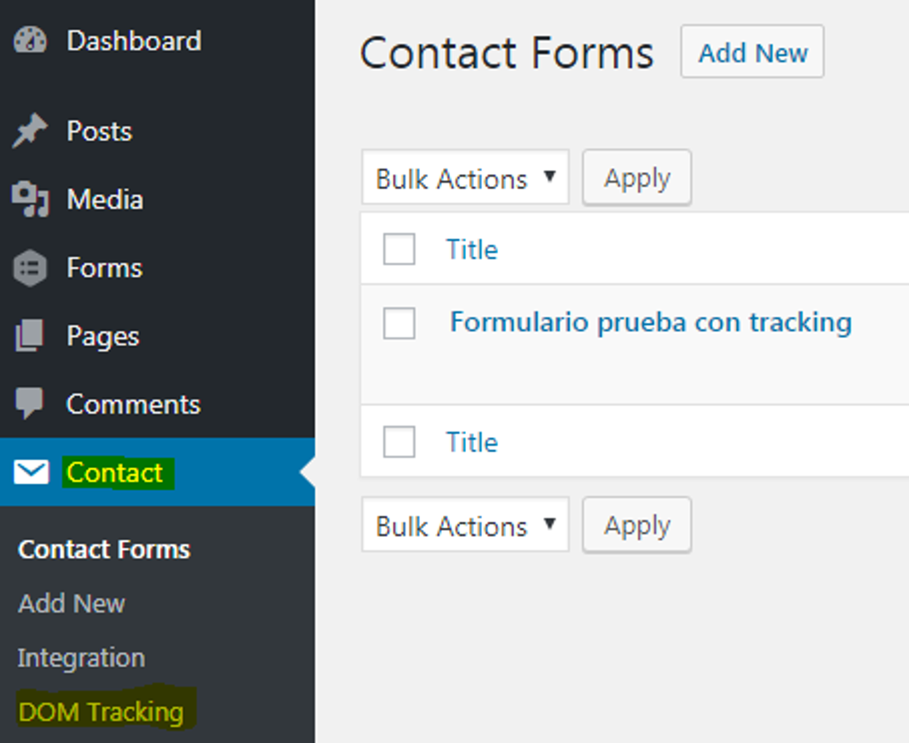 Submission DOM tracking for Contact Form 7 para WordPress - Descargar