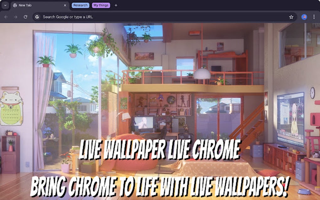 Anime Living Room Animation Wallpaper para Google Chrome - Extensão ...